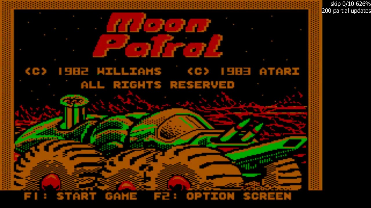 MAME MESS COMPUTER EAGLE PC SPIRIT 1983 EAGLE PLAYING MOON PATROL IBM ...