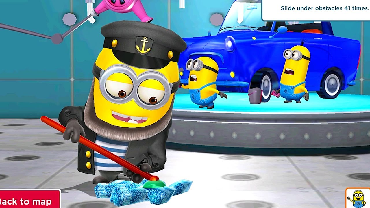Sea dog minion performed 80 slide under obstacles with Submarine props ...