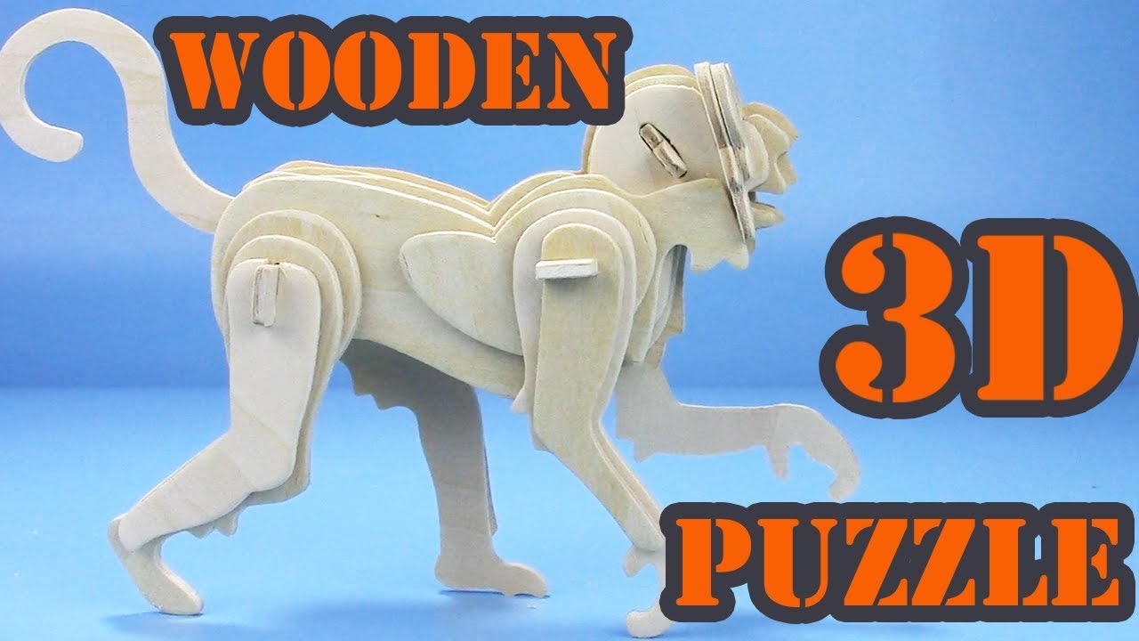 3D WOODEN PUZZLE! HOW TO MAKE A WOODEN MONKEY! - YouTube
