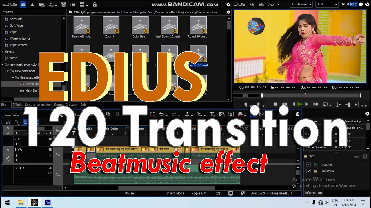 120 Transition Beatmusic effect//edius me effect kaise banaye||Edius ...