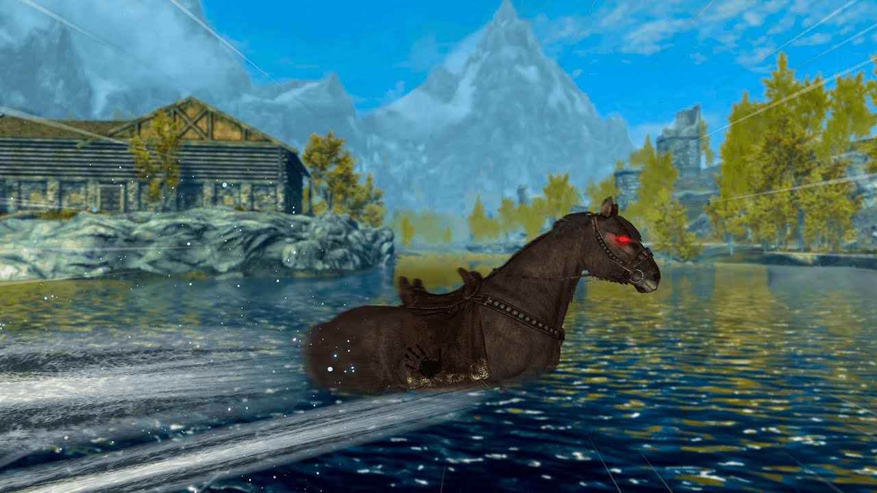 SKYRIM Horse SPEEDBOAT Glitch - YouTube