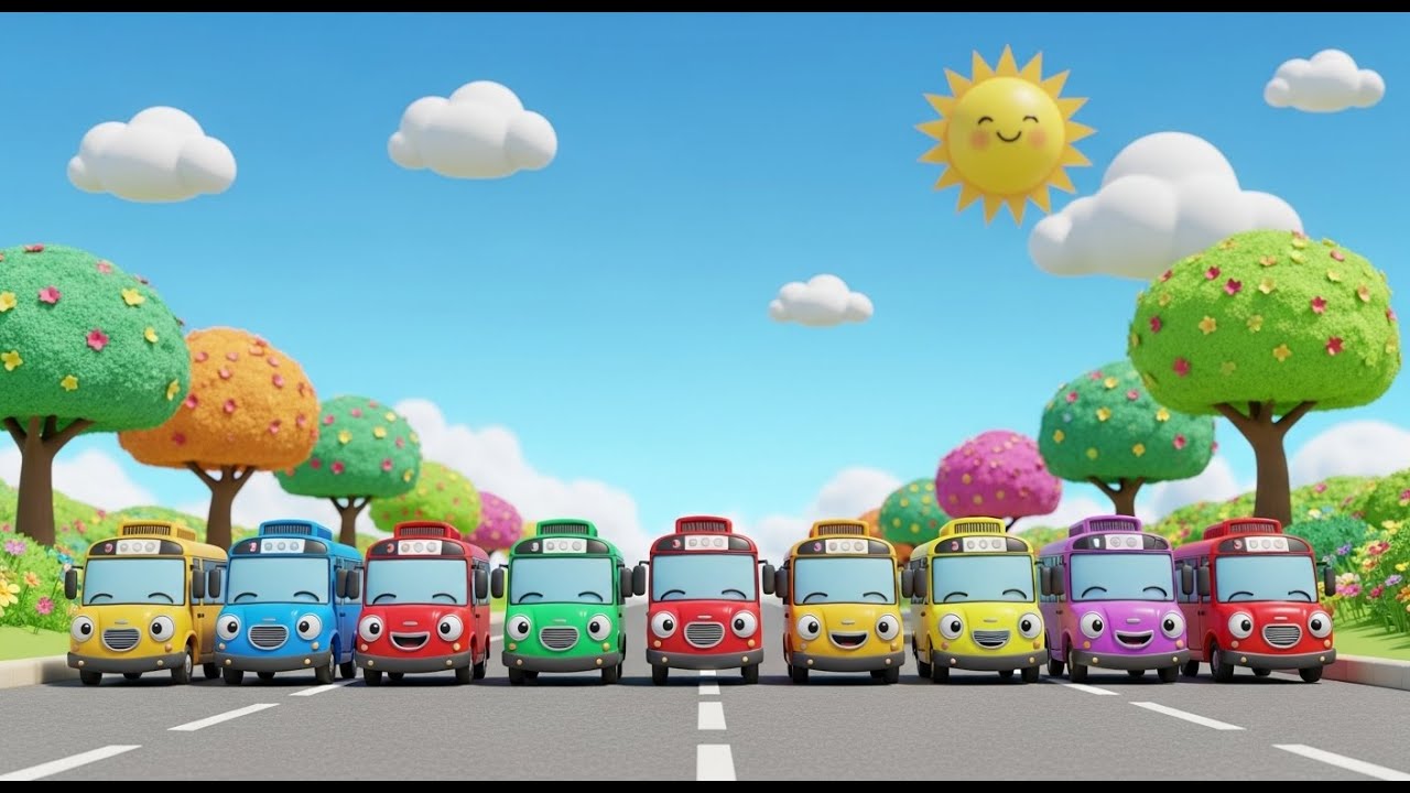 Ten Little Buses – Fun Nursery Rhyme for Kids - YouTube