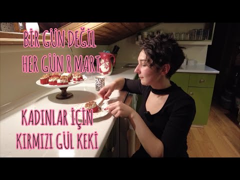 KADINLAR GÜNÜ KEKİ - KIRMIZI GÜL KEKİ