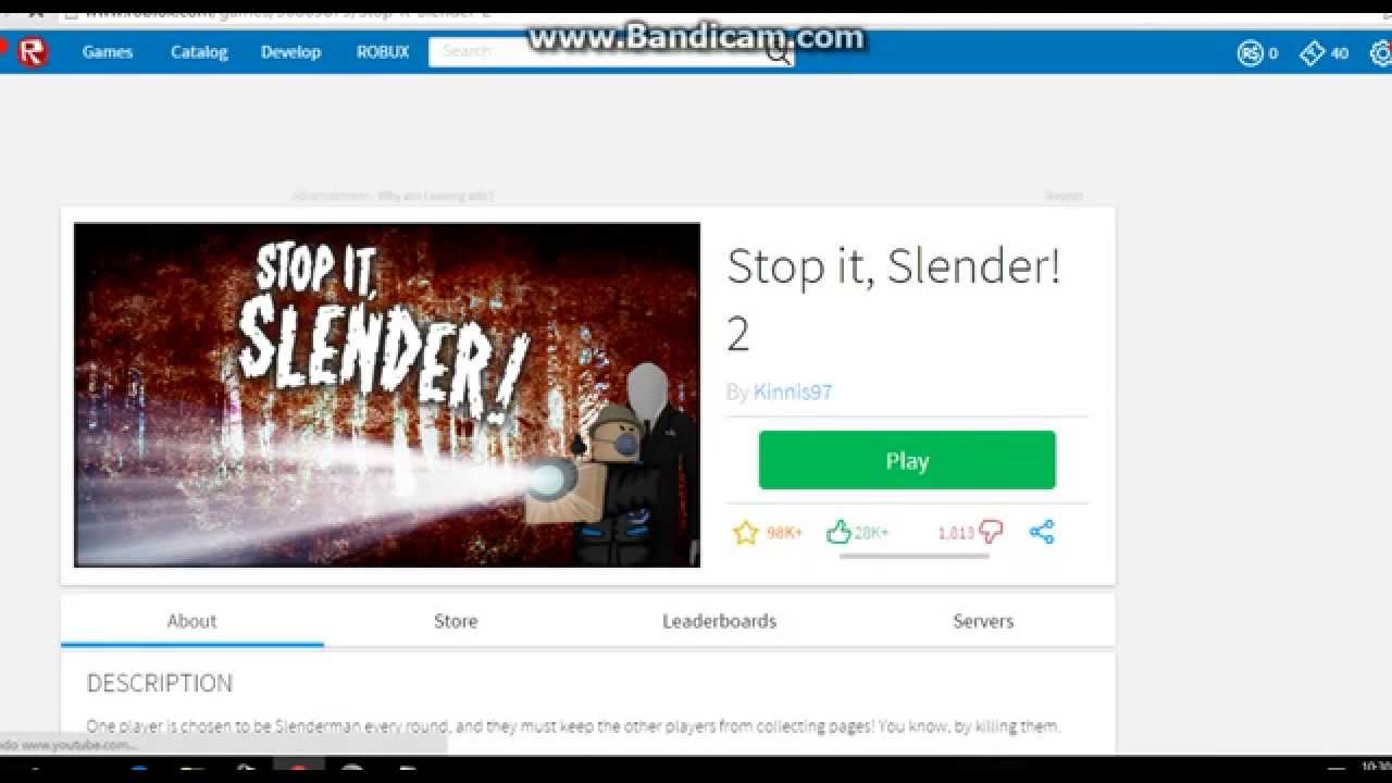 Roblox stop it slender #2 - YouTube