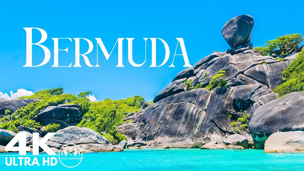 FLYING OVER BERMUDA 4K - Relaxing Music Along With Beautiful Nature ...