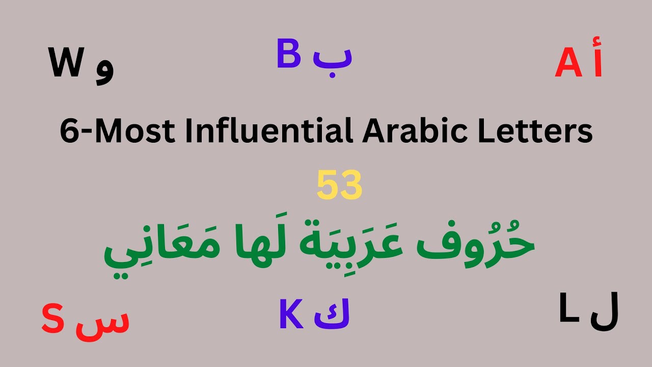 Arabic's 6-powerful Letters سِتَة حُرُوف عَرَبِيَة مُهِمَة Lesson 53 ...
