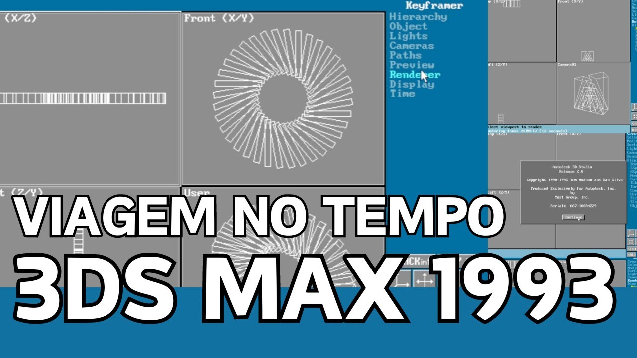 3ds Max em 1993 Viagem no tempo com 3D Studio R3 #3dsmax #dosbox #3ds # ...