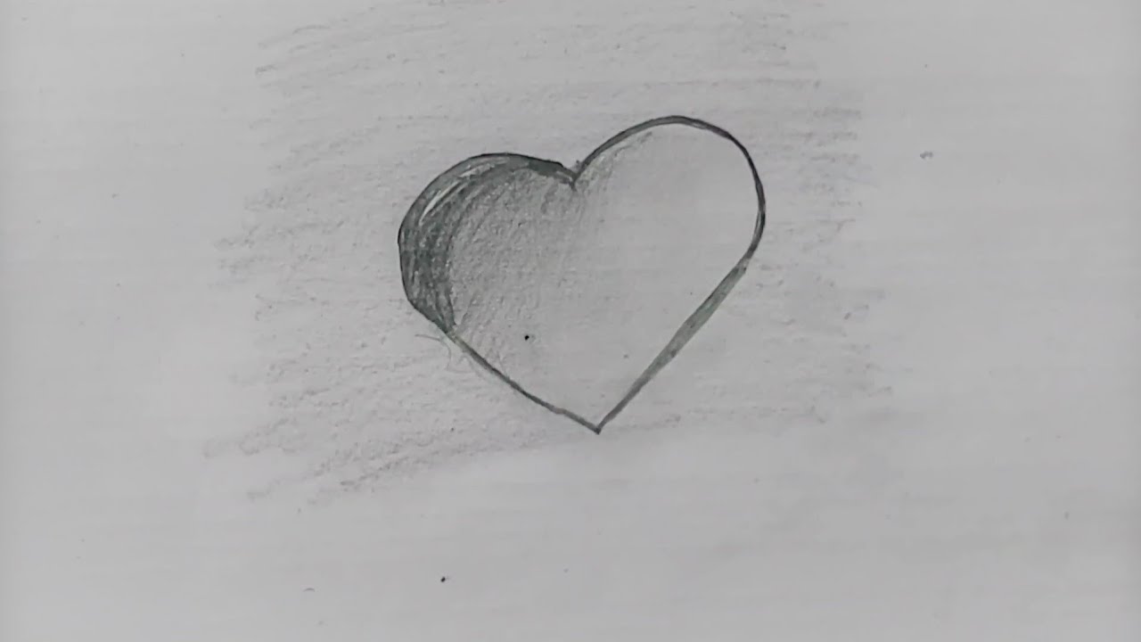 Heart pencil drawing | how to draw heart with pencil | heart drawing ...