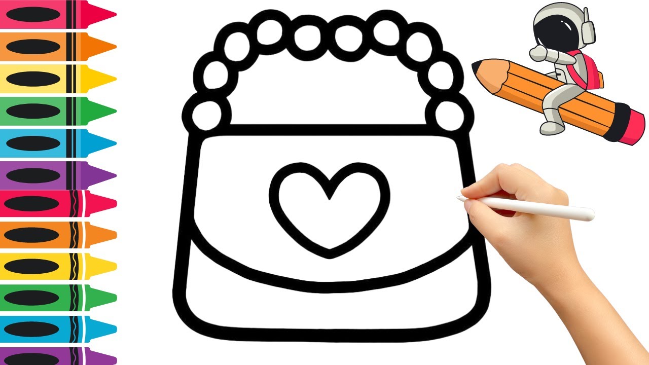 Handbag design drawing easy, Handbag drawing simple, ladies purse ...