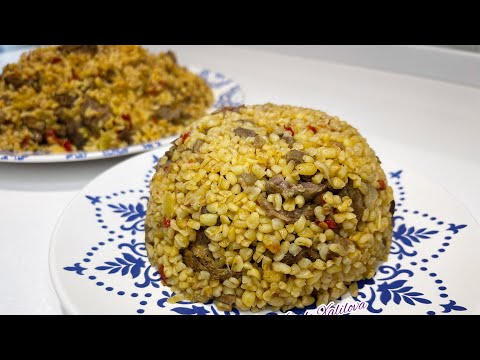 Ətli BULQUR plovu.Etli Bulqur pilavı.Плов из булгура.Pilaf