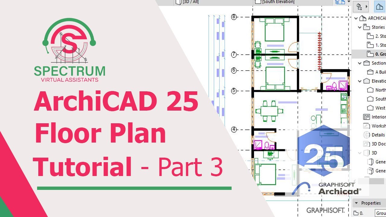 ArchiCAD 25 - How To Draw A Floor Plan In ArchiCAD 25 Tutorial For ...