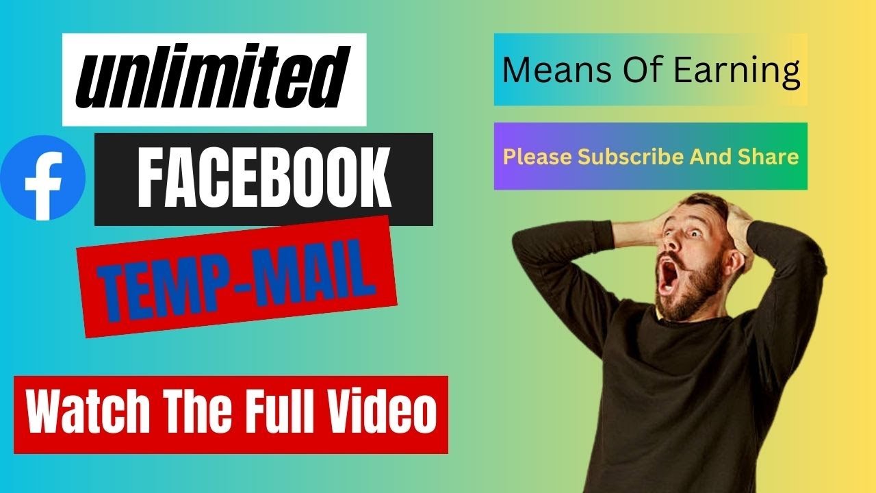 Temp Mail Unlimited Facebook Account Create Full Video | Facebook ...