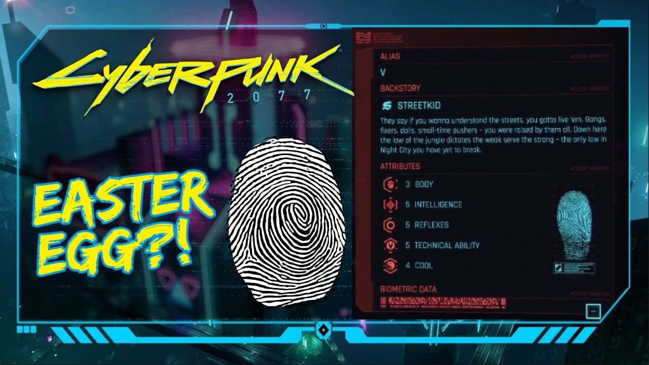 CYBERPUNK 2077 - CUSTOMIZING FINGERPRINT EASTER EGG - YouTube