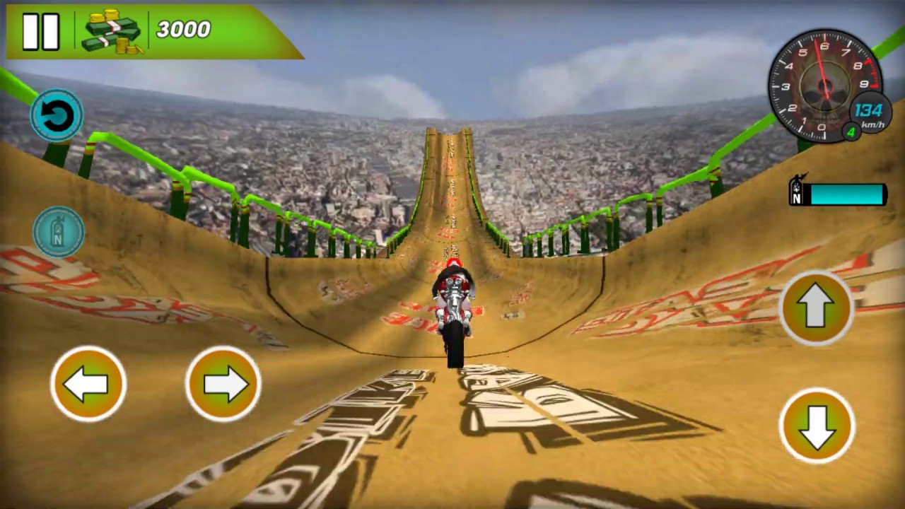 Mega Ramp vertical Impossible Moto Bike Stunt - Gameplay Android game ...