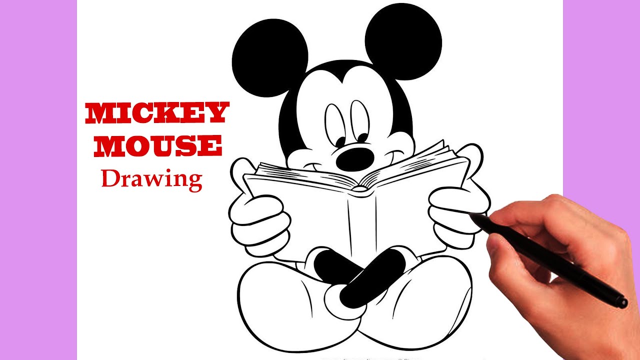 How to draw a Cute Mickey Mouse Cartoon Character Step by Step Very ...