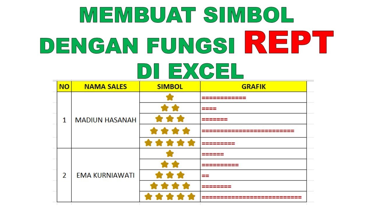 MEMBUAT SIMBOL DENGAN FUNGSI REPT DI EXCEL - YouTube