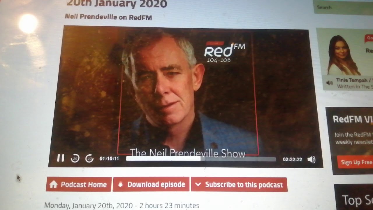 A few minutes of the Neil Prendeville Show on Monday 20th January 2020 ...