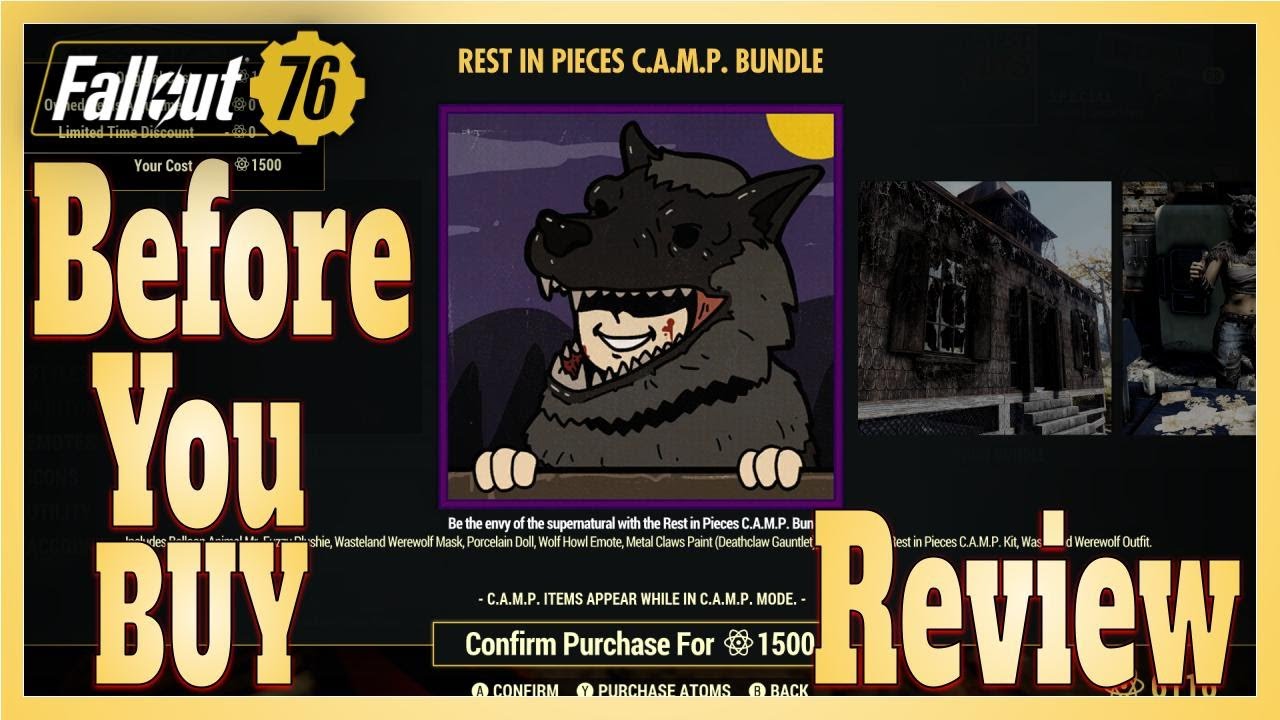 Fallout 76 Rest in Pieces CAMP Bundle Review - YouTube