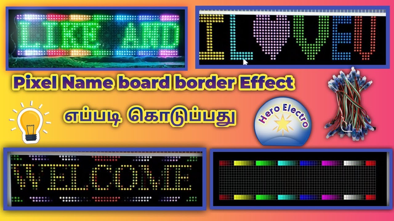 How to make border effect for pixel name board /Hero electro - YouTube