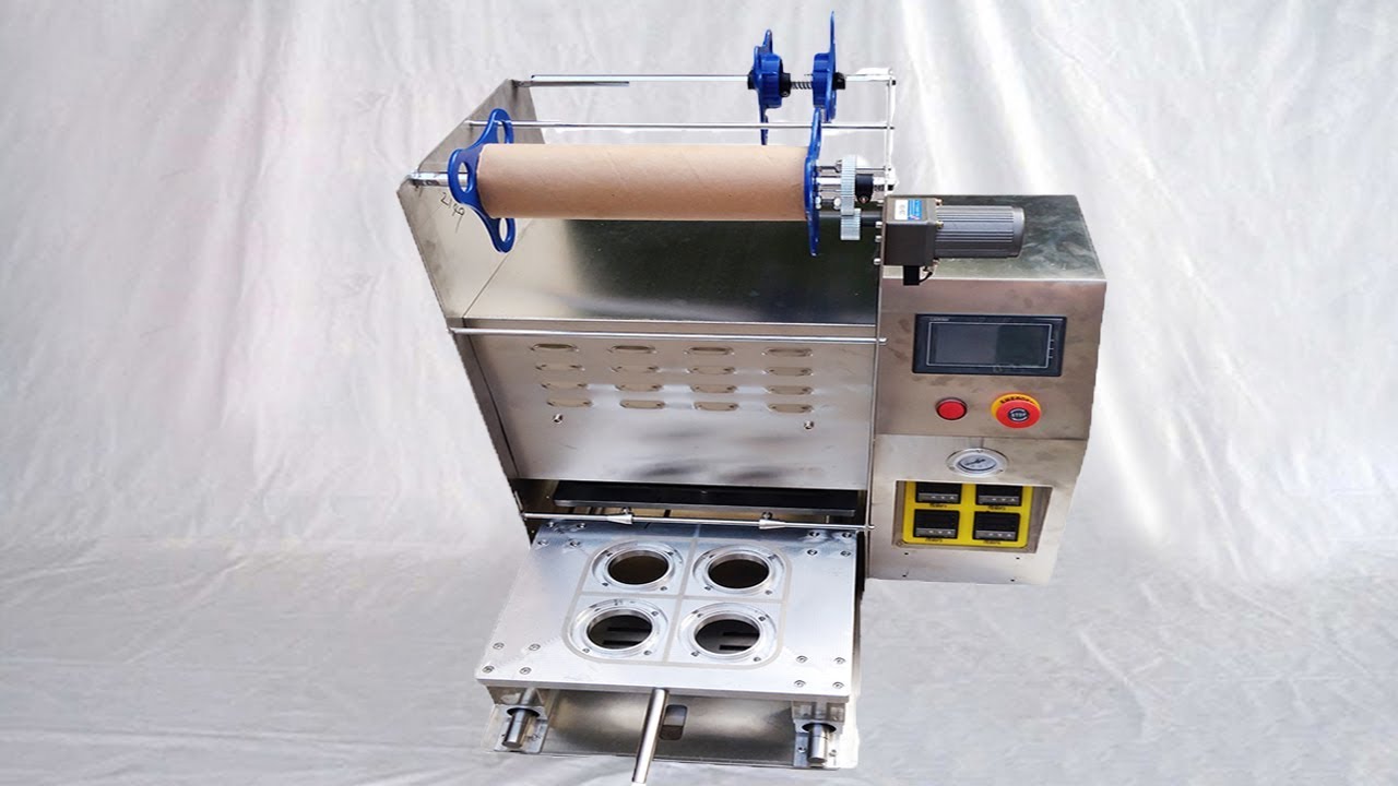 2 molds food boxes sealing machine semi automatic tray sealer machinery ...