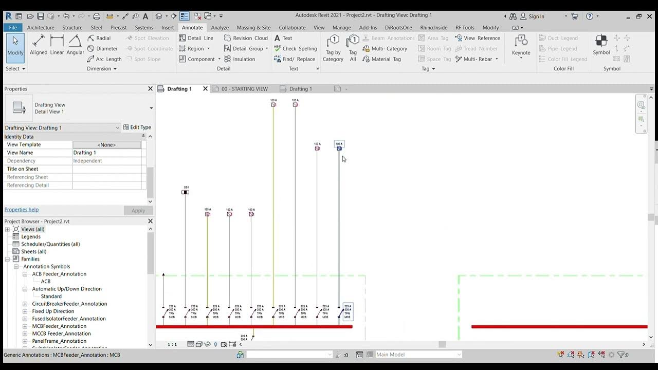 Electrical Schematic in Drafting View 2D Annotations - YouTube
