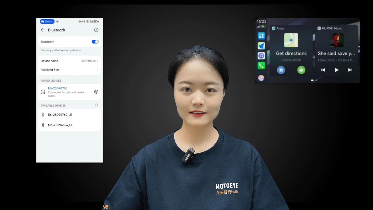 【Huawei HiCar】MOTOEYE Helmet HUD E6/E6-SE video tutorial - YouTube