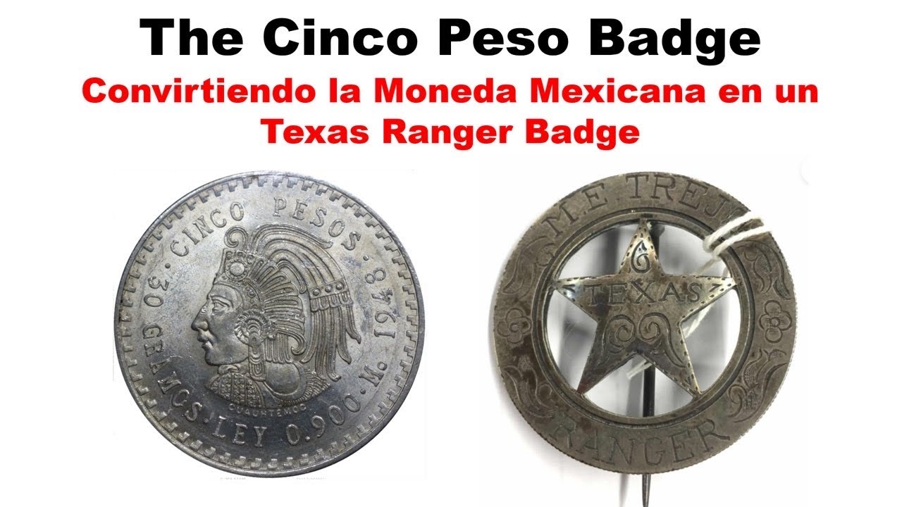 Cinco Peso Badge. Monedas Mexicanas de plata para hacer placas de los ...