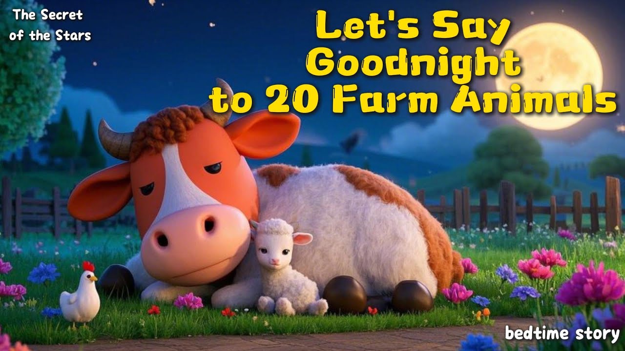 Let's Say Goodnight to 20 Farm Animals 🐤 ️ Bedtime Stories for Infants ...