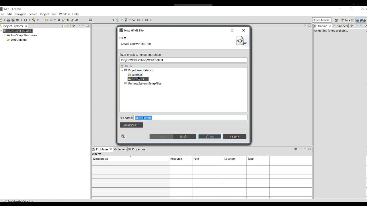 Criando um Projeto Web Estatico no Eclipse - YouTube