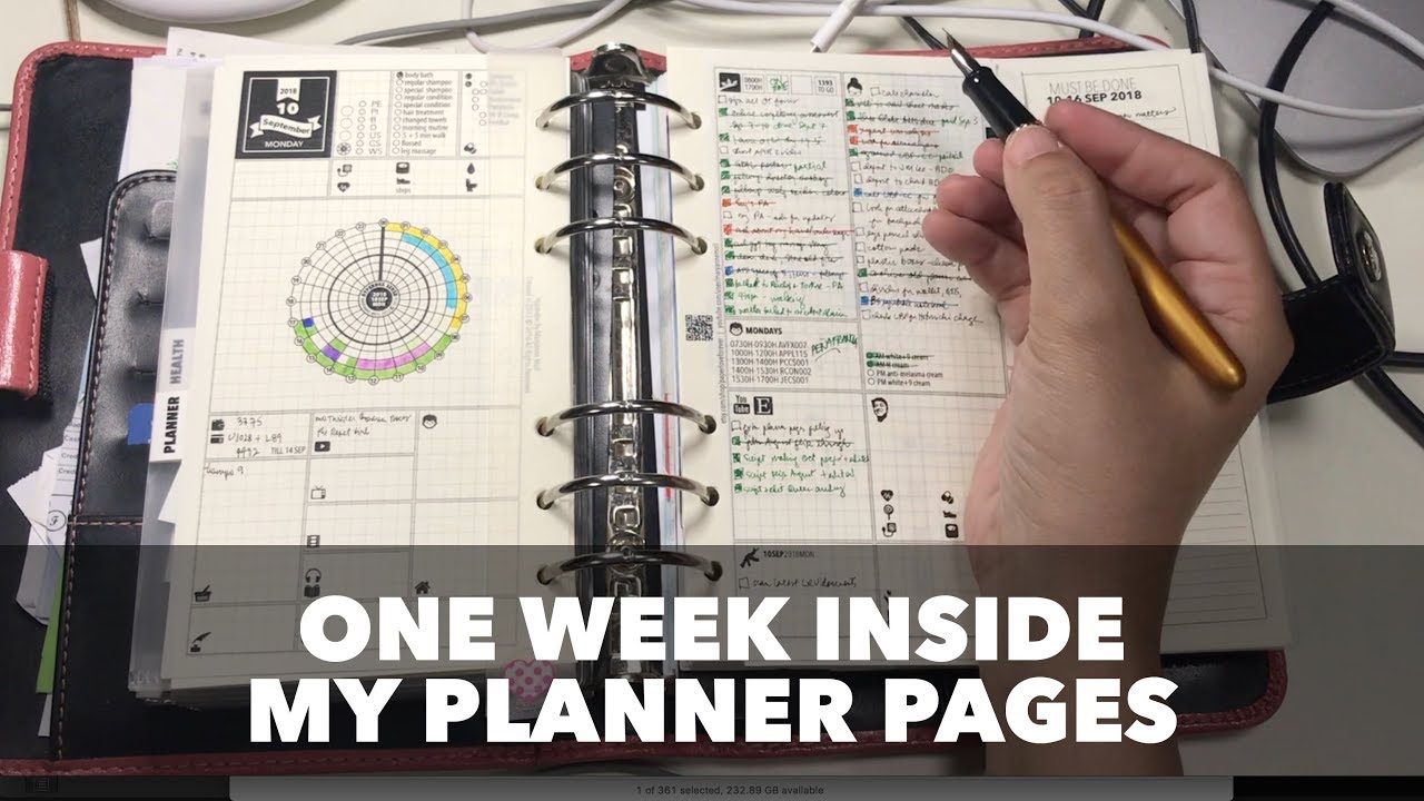 One week inside my planner pages (time lapse) 10-16 Sep 2018 - YouTube