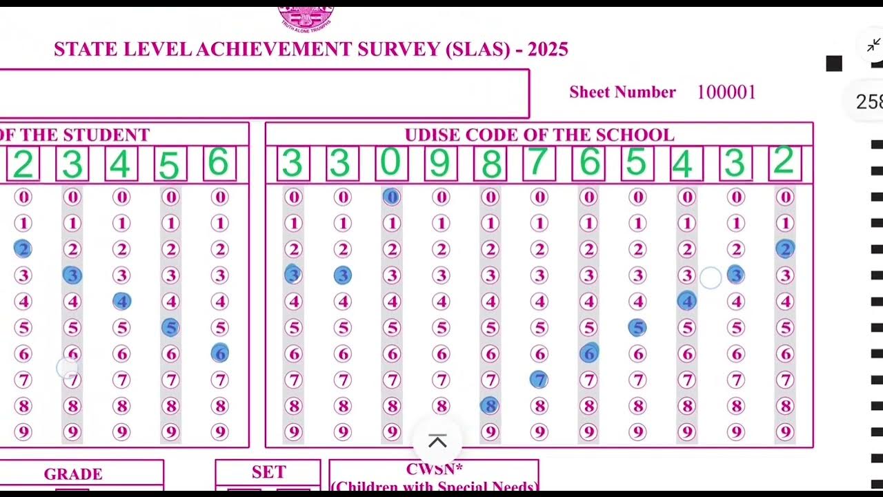 SLAS- Model OMR Sheet filling method - YouTube