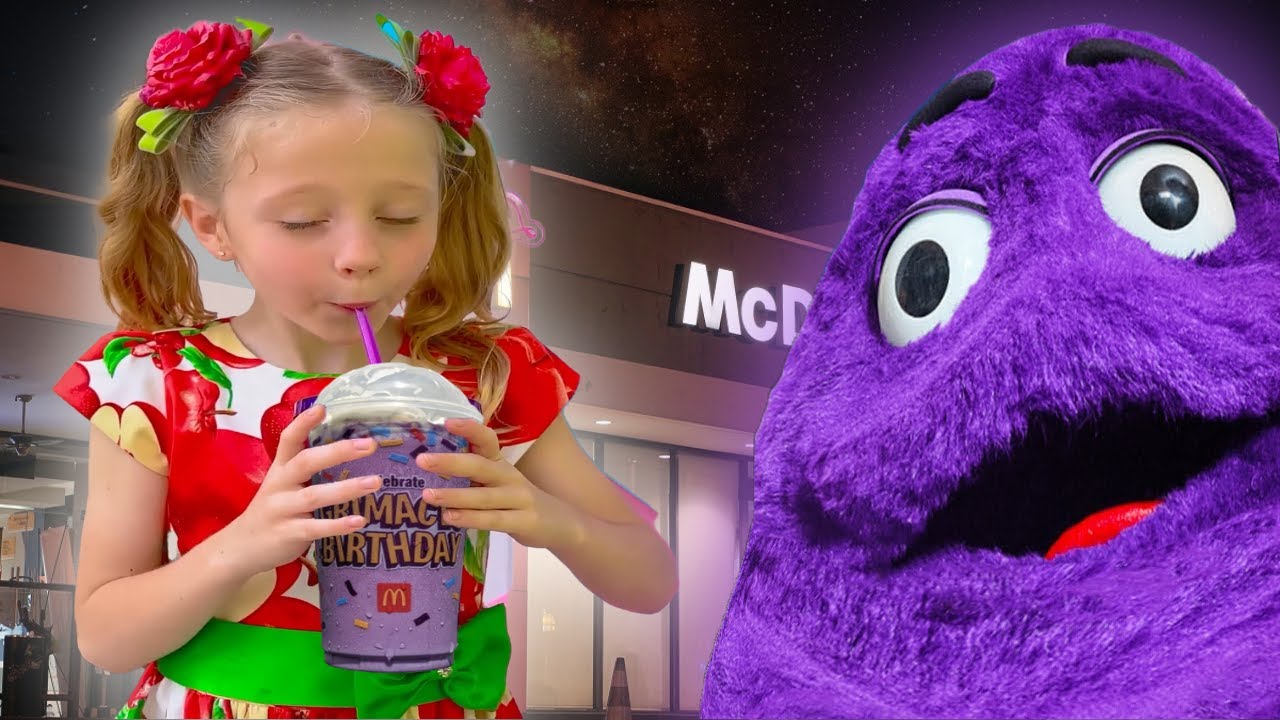 Like Nastya Try Grimace Shake Challenge in Real Life - All Characters ...