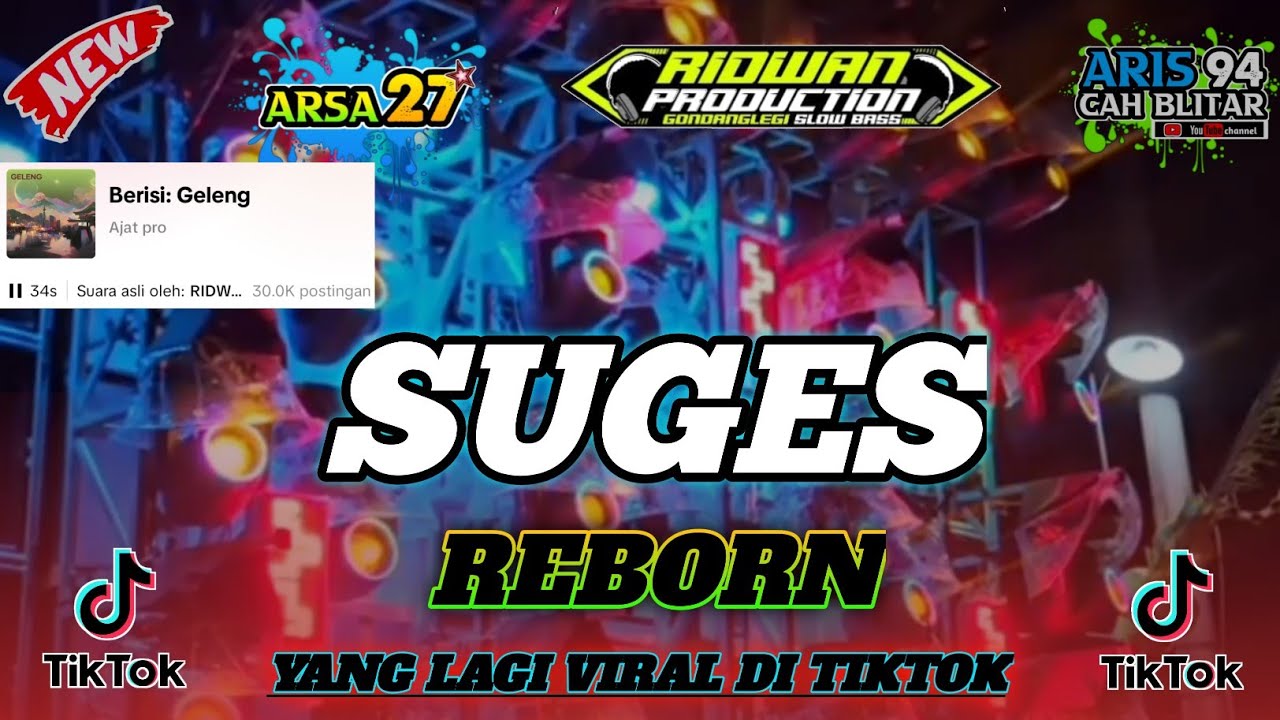 DJ SUGES GELENG GELENG REBORN - LAGI VIRAL DI TIKTOK BY RIDWAN PRODUCTION - YouTube Music