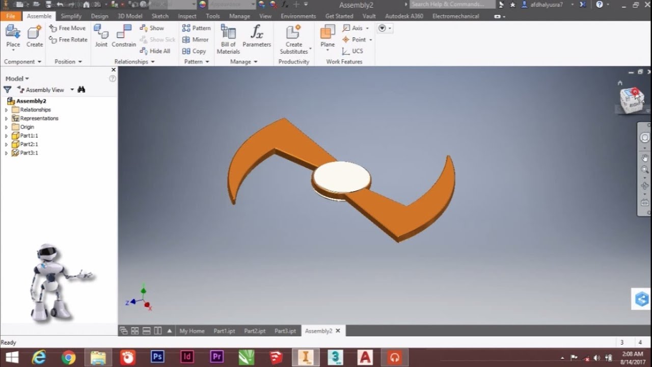 AMAZING - cara membuat Fidget Spinner di INVENTOR 2017 - YouTube