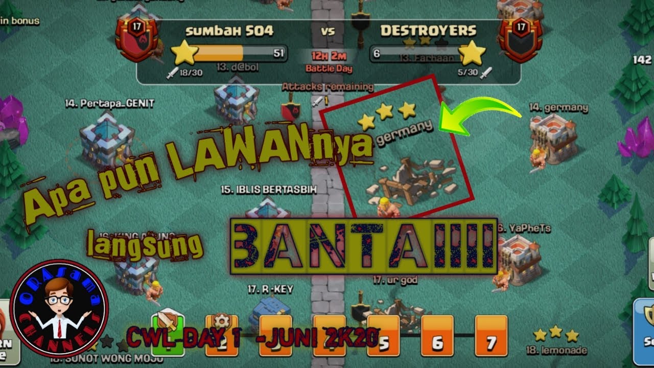 Cwl coc 2020 || RUNNING clans war league day 1 -juni paling gak adil ...