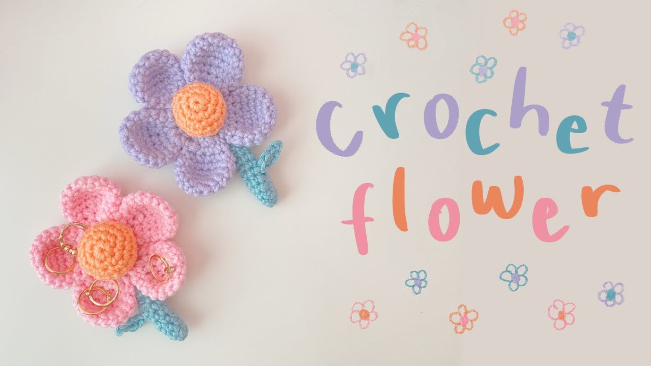 how to crochet a cute flower🌼 (beginner friendly tutorial) - YouTube