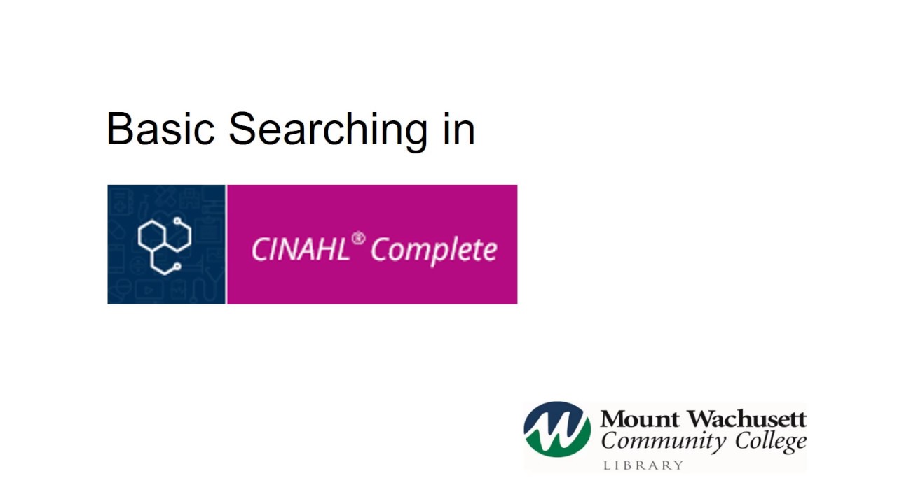 Searching CINAHL Tutorial 2019 - YouTube