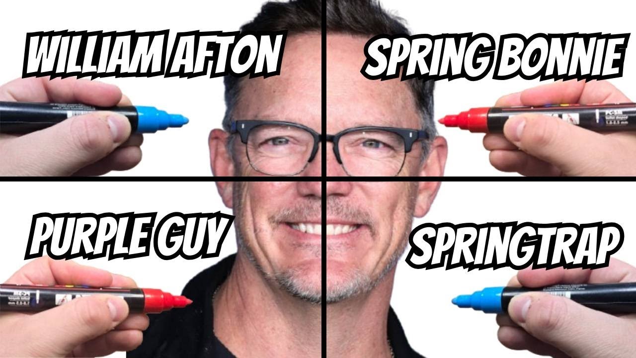 Drawing Matthew Lillard as William Afton—FNAF! 4 AMAZING STYLES! - YouTube
