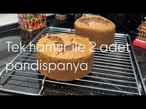 Tek hamur ile 2 adet pandispanya 😍🤭 Kakaolu pandispanya 🎂 - YouTube