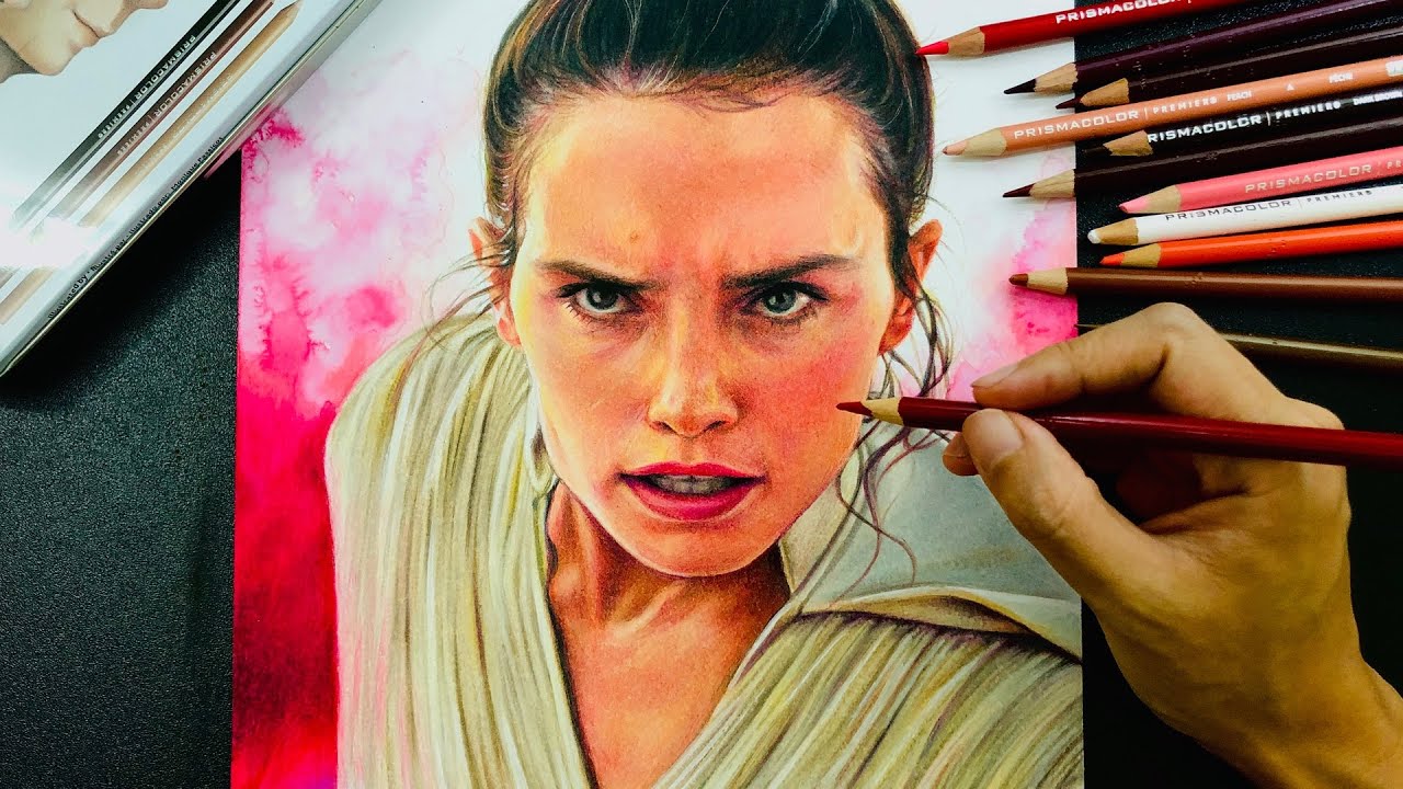 How I draw Rey in Star Wars: The Rise of Skywalker (星际大战：天行者崛起） - YouTube