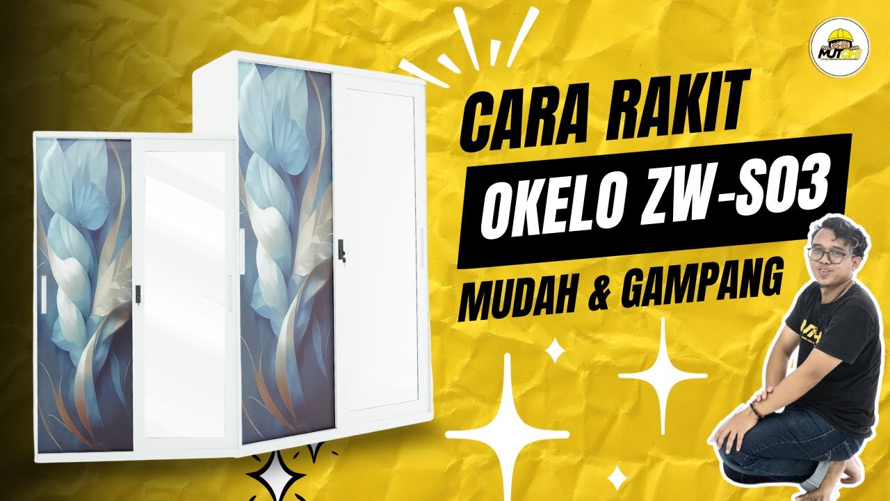 Perakitan Lemari Pakaian Okelo ZW-S03 - YouTube
