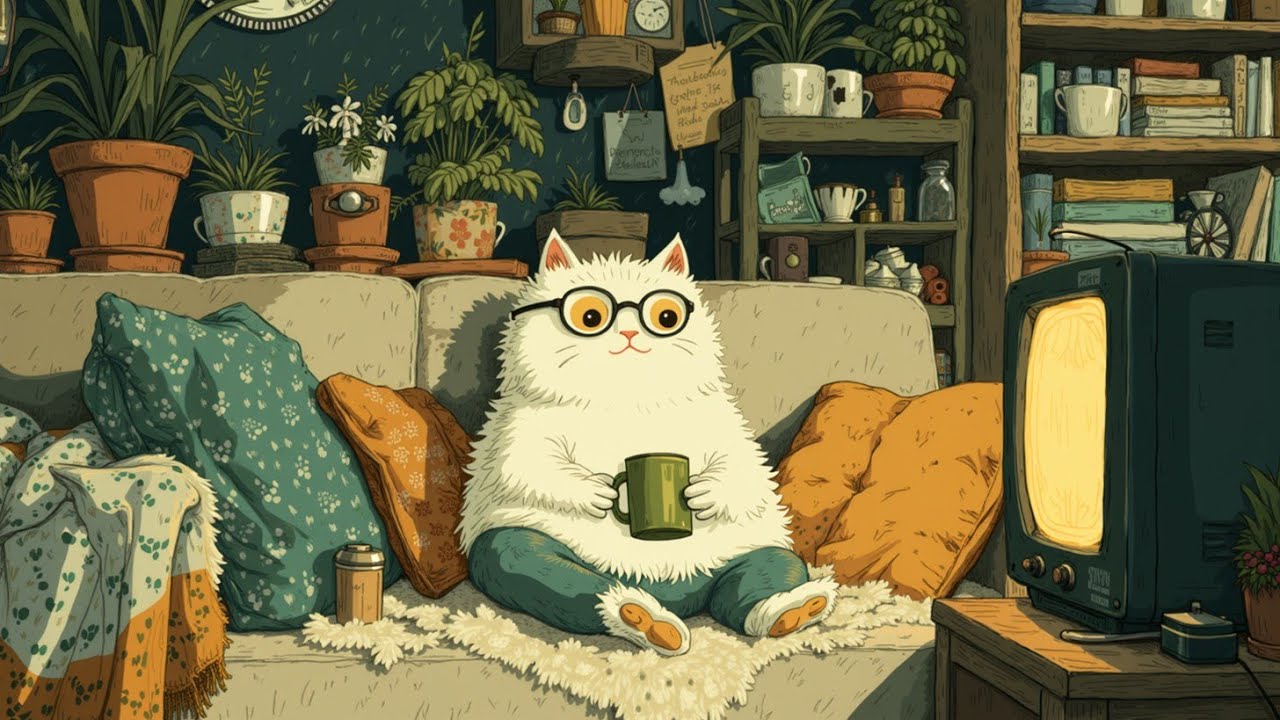 Lofi Hip Hop Radio Beats for Study and Chill Vibes ~ Cat Cafe Ambiance ...