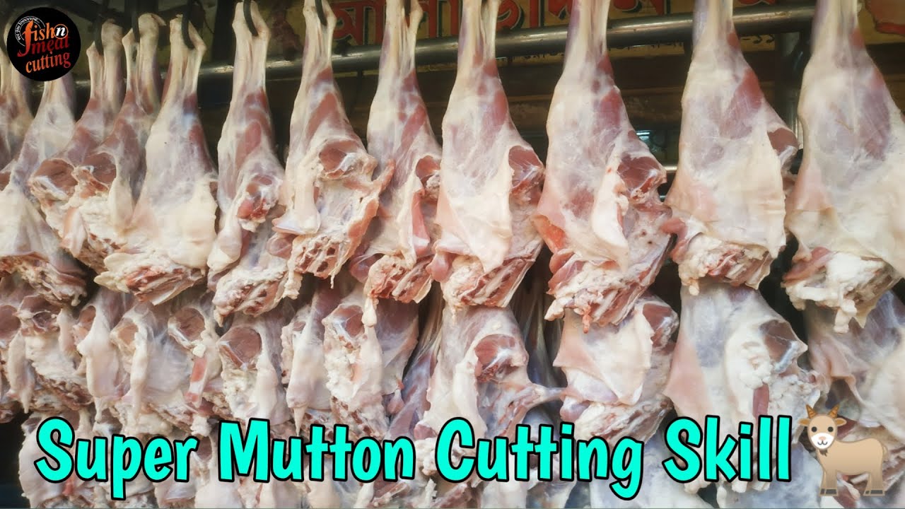 Amazing Original Mutton Full Leg Cutting Video | Goat Meat Cutting ...