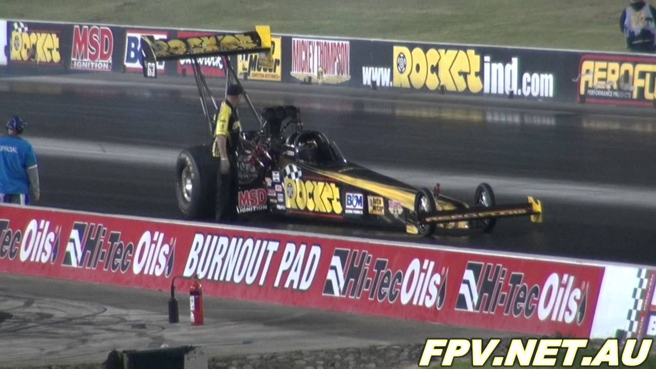ROCKET AEROFLOW TOP FUEL DRAGSTER AT SYDNEY DRAGWAY TEST N TUNE 28.4. ...