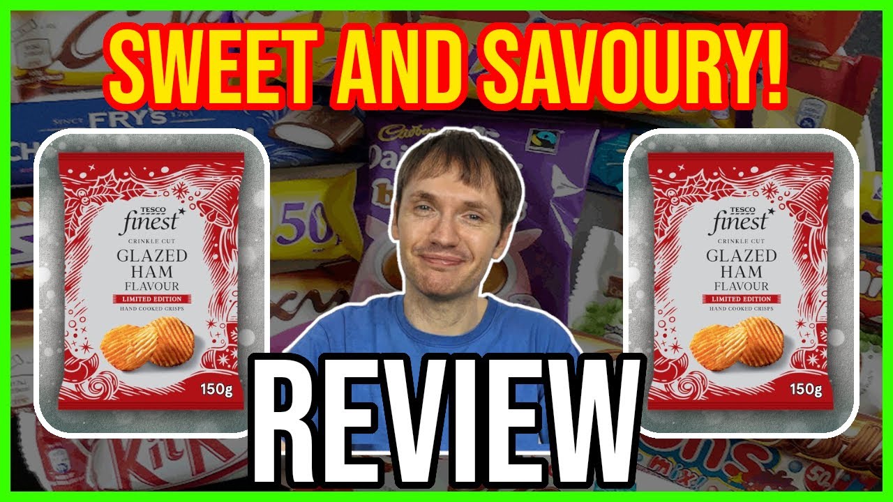 Tesco Finest Crinkle Cut Glazed Ham Hand Cooked Crisps Review - YouTube