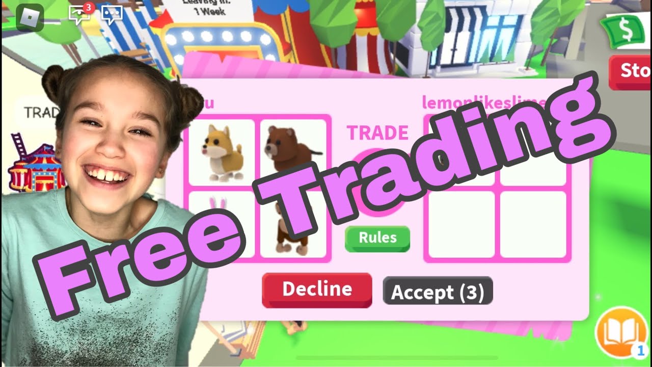 ONLY TRADING FREE ITEMS in Roblox Adopt Me - YouTube