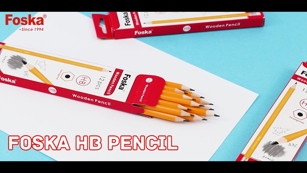 Foska 7'' Natural Wood HB Pencil QB011 - YouTube