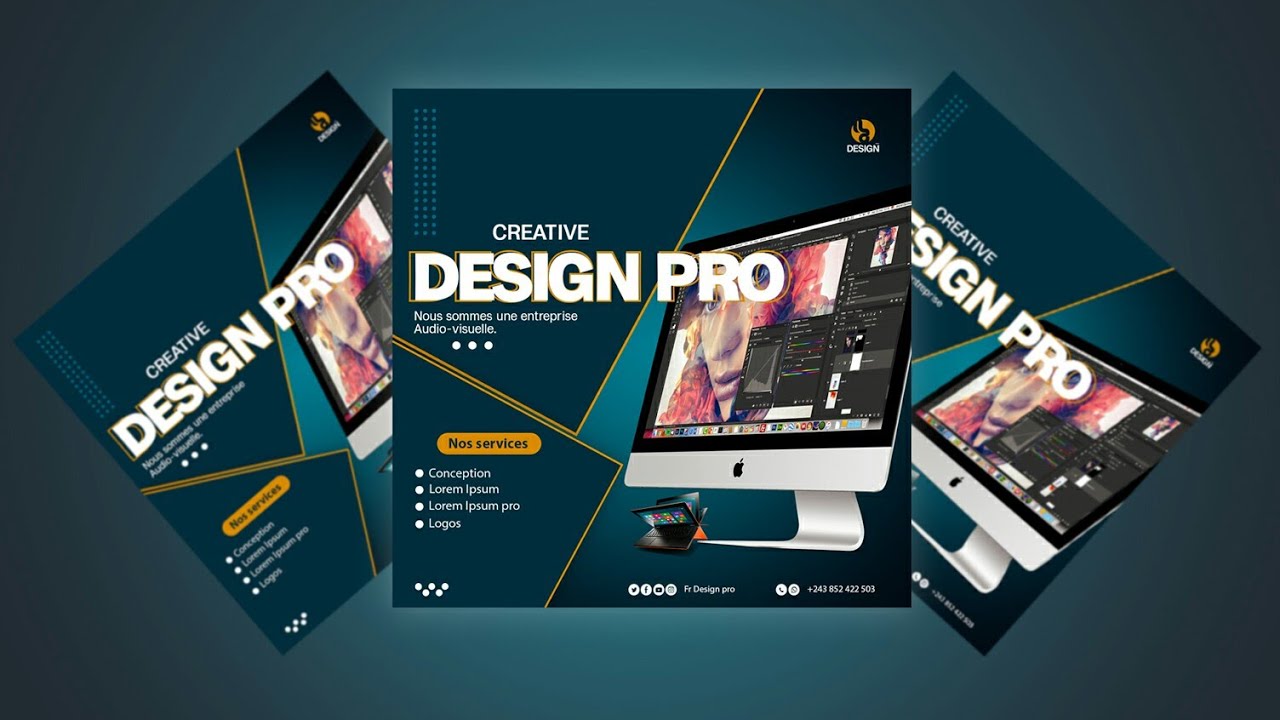 Comment Faire une Affiche Design Pro sur Photoshop 2022 - YouTube
