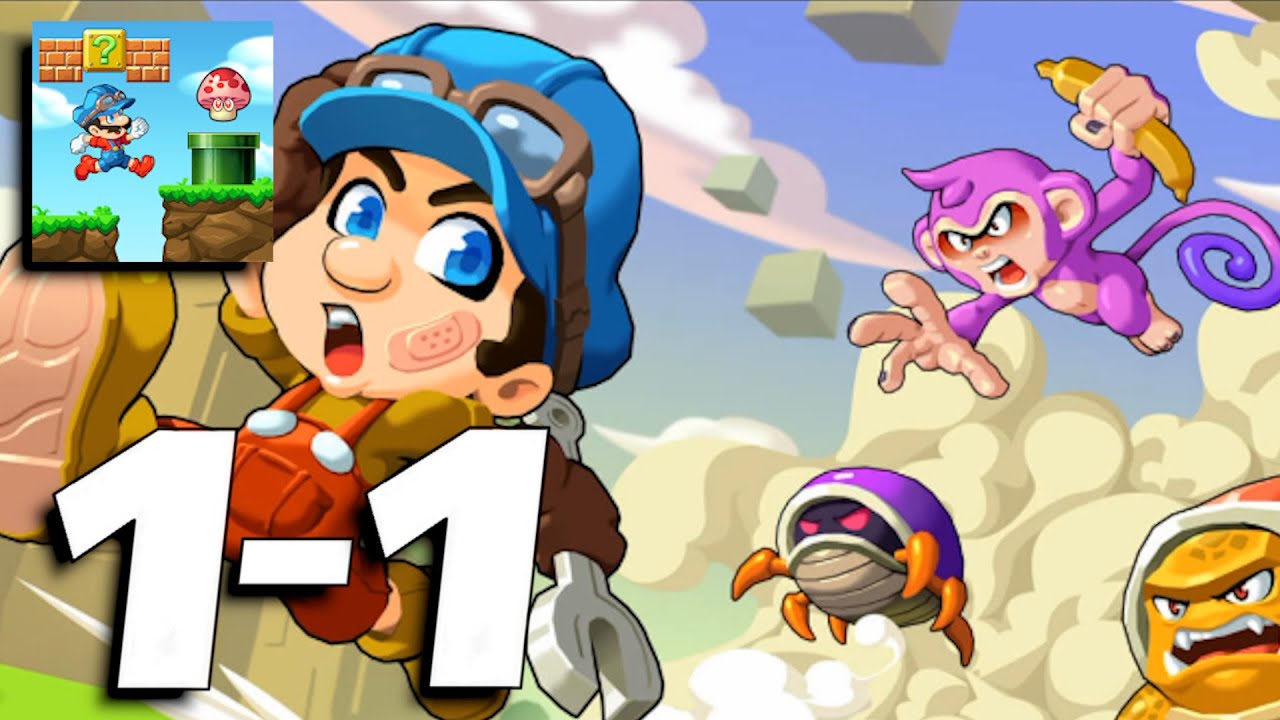 Super Machino go - Gameplay Stage 1-1 (Android,iOS) - YouTube