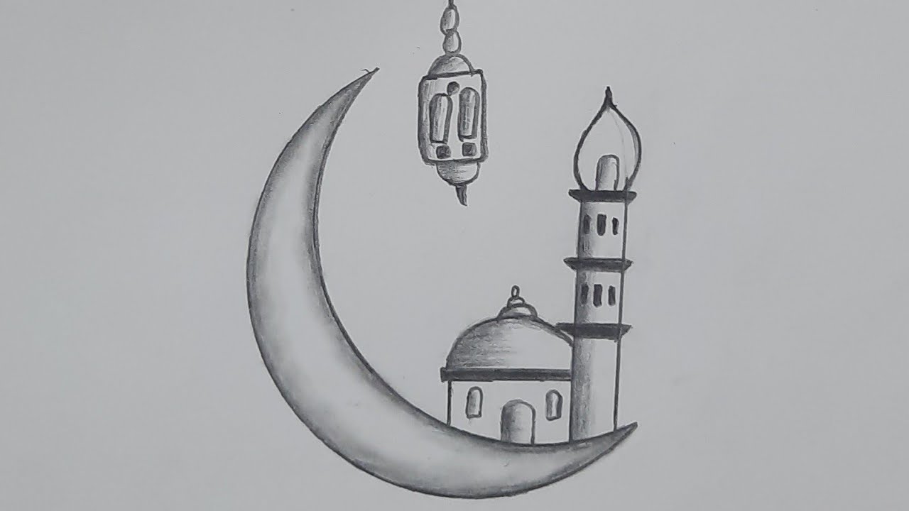 Easy Ramadan Drawing || Pencil Drawing Ramadan Mubarak || Pencil ...